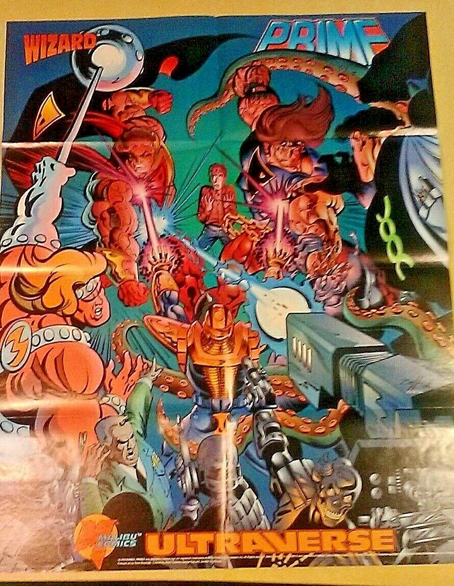 Ultraverse Promo Poster 20" x 24" Wizard Prime 1994 Vintage Malibu ...