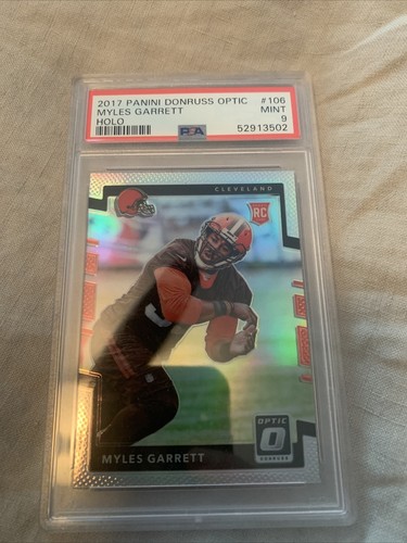 MYLES GARRETT BROWNS 2017 PANINI DONRUSS OPTIC HOLO #106 ROOKIE CARD ...