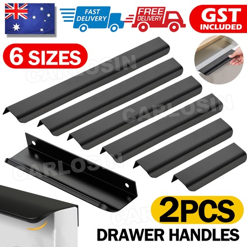 Kitchen Cabinet Door Handles Contemporary Lip Pull Pulls Drawer Black ...