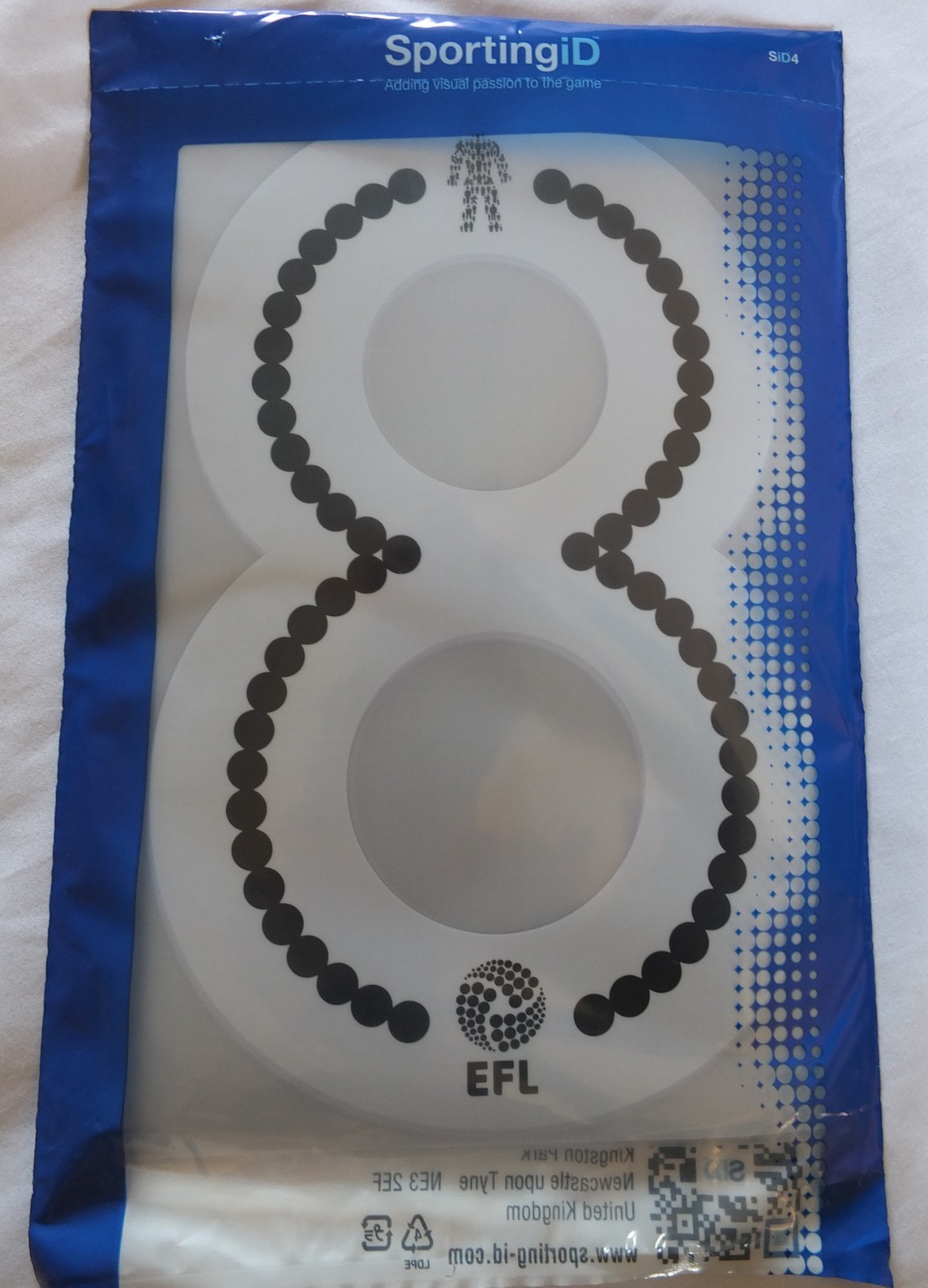 Sporting id EFL Football League Shirt Name & Number Printing Set WHITE ...