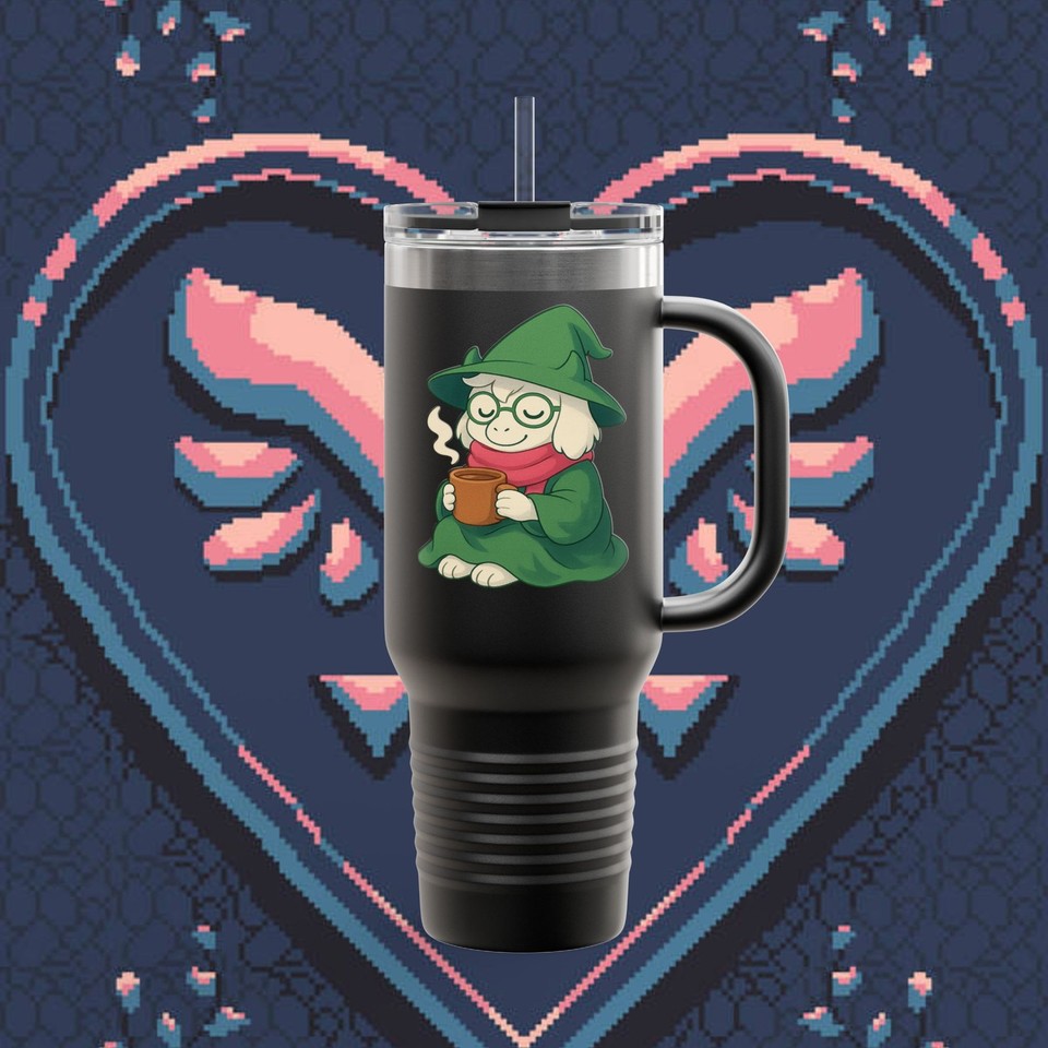 Cozy Ralsei Travel Mug, 40oz - Cute Deltarune Character Hot Or Cold ...
