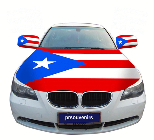 Set 3 Pcs - Puerto Rico Flag Car Hood Cover (3.3X5FT) & 2 Wing Mirror ...
