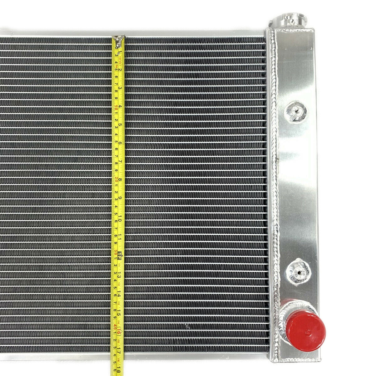 2 Row Universal LEFT Inlet Aluminum Radiator Oversize 22.5"x20.2"x3.75 ...