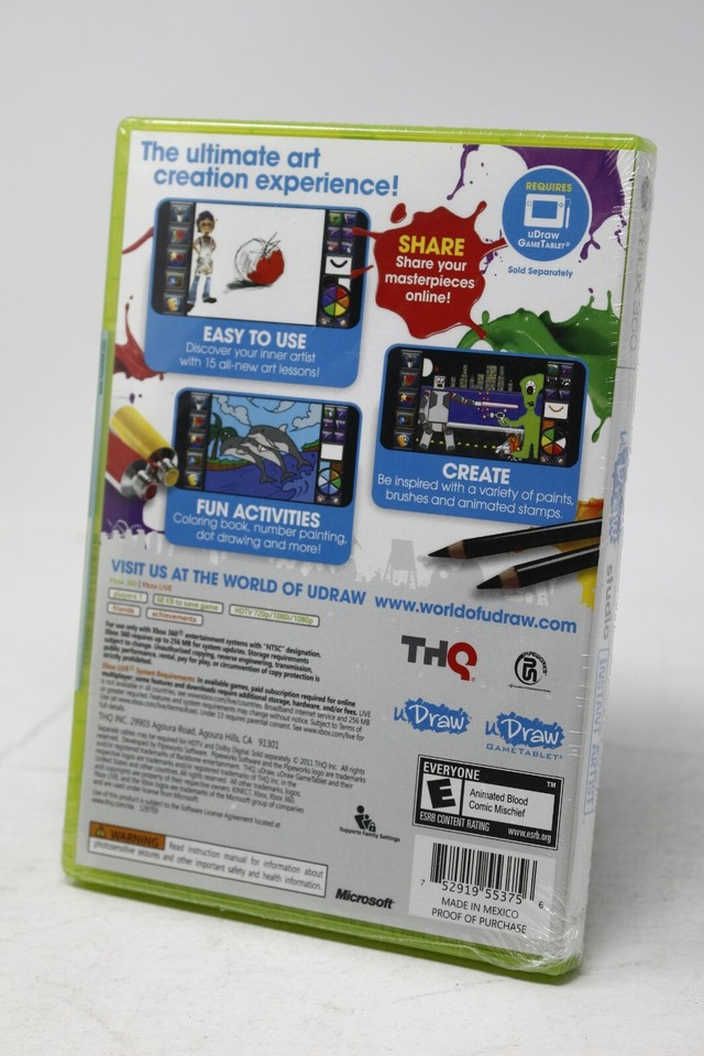 uDraw Studio Instant Artist - Xbox 360 THQ Req. uDraw Tablet - New ...