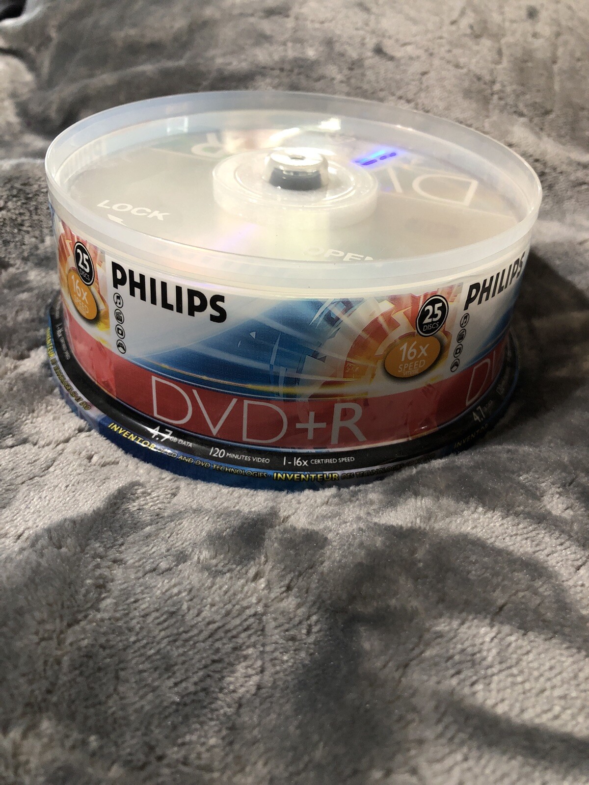 25 PHILIPS Logo 16X DVD+R DVDR Blank Disc 4.7GB 120 Min Cake Box NEW ...