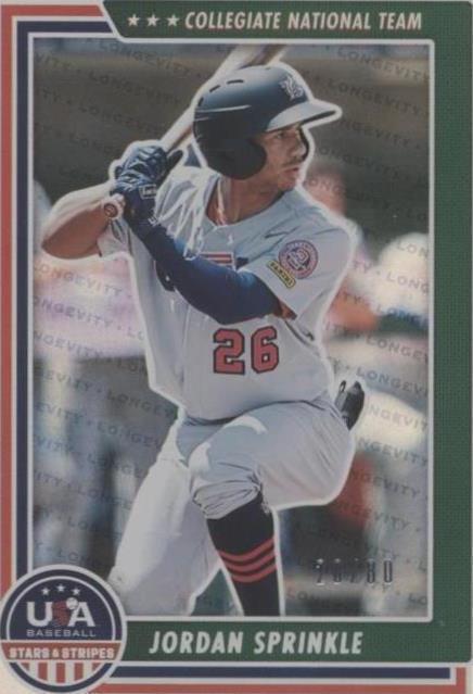2022 Panini USA Baseball Stars & Stripes - Jordan Sprinkle #30 Holo ...