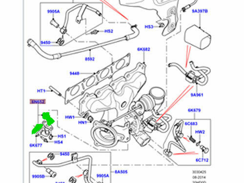 LAND ROVER TURBOCHARGER OIL RETURN HOSE GASKET 2.0L PETROL LR032083 ...