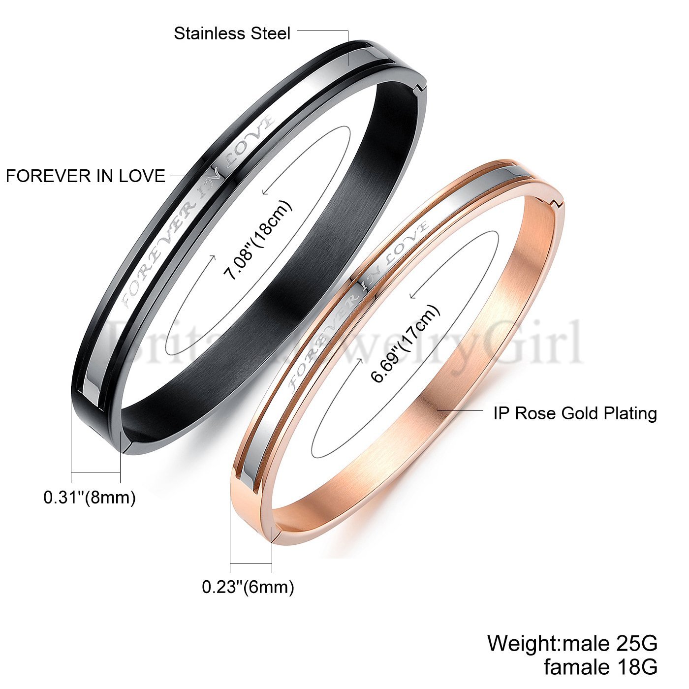 "Forever In Love" Engraved Men Women Stainless Steel Love Bangle ...