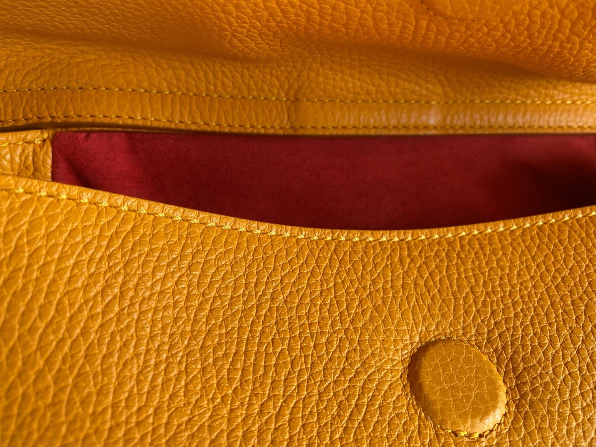 NWT Mauro Governa Yellow Leather Shoulder Bag Handmade Italy NWT Mauro Governa Yellow Leather Shoulder Bag Handmade Italy