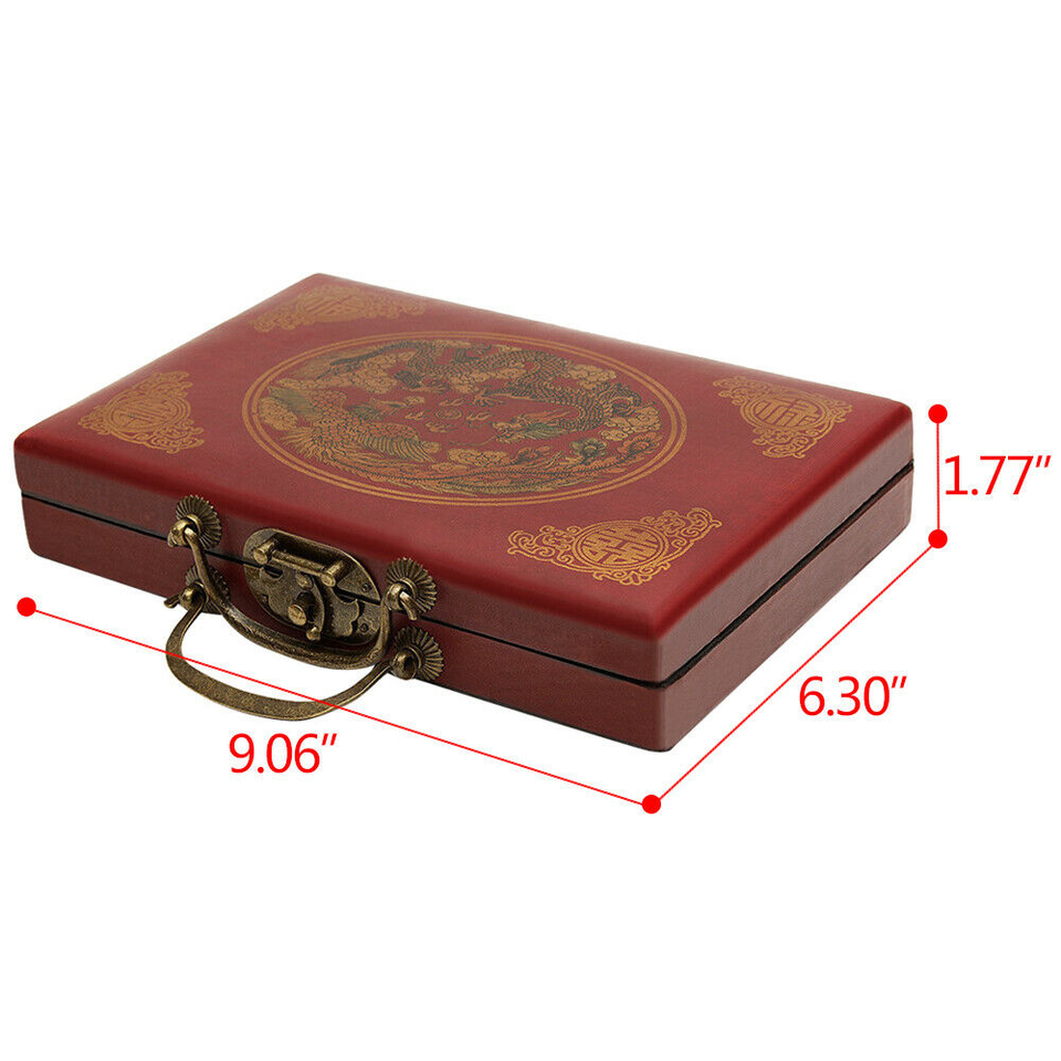 Portable Small Mahjong Chinese 144 Tiles Mah-Jong Game Set w/ Case Box ...