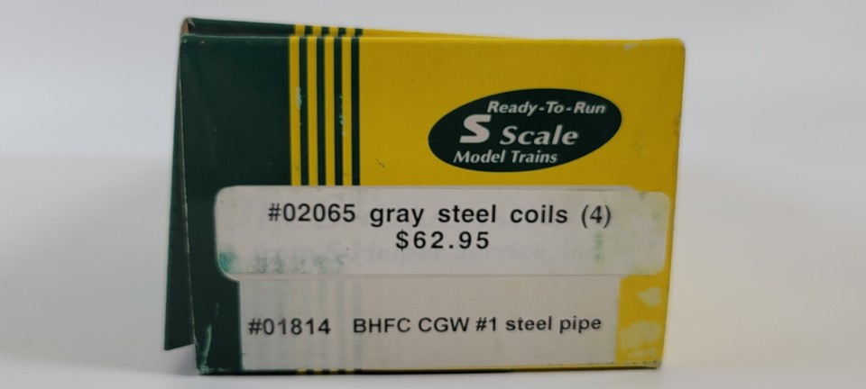 S-Gauge S-Helper 01814 Chicago Great Western Bulkhead Flat Car W/Coil ...