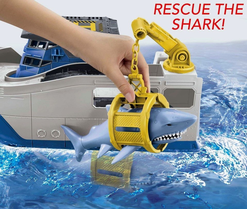 Matchbox 2018 Marine Rescue Shark Ship Play Set Floats In Water NIB ...