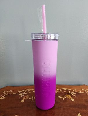 Dunkin’ Rainbow Silicone Sipper Tumbler In Purple With Straw, 27 Oz ...