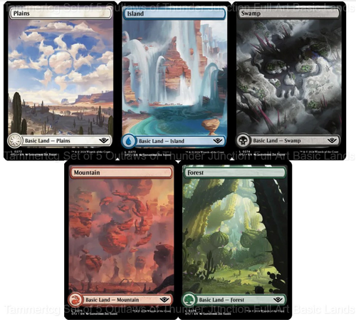 5x Outlaws of Thunder Junction Full Art Land Set Magic the Gathering ...