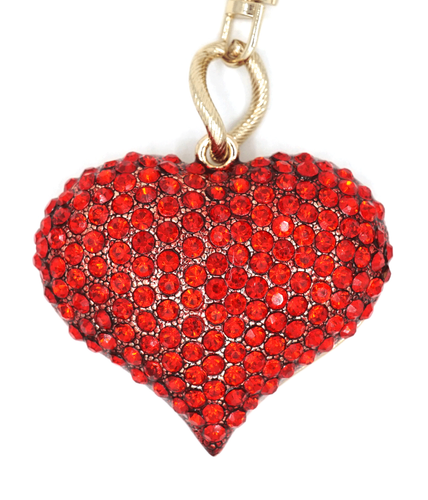 TB Red Heart Bling Rhinestones Valentine Love Fashion Jewelry Car Key ...