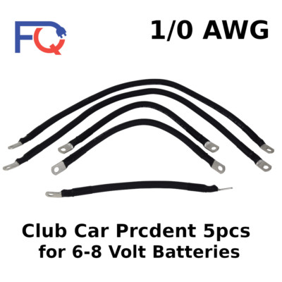 1/0 AWG Club Car Precedent Golf Cart Battery Cable 5pcs Set 6-8 Volt ...