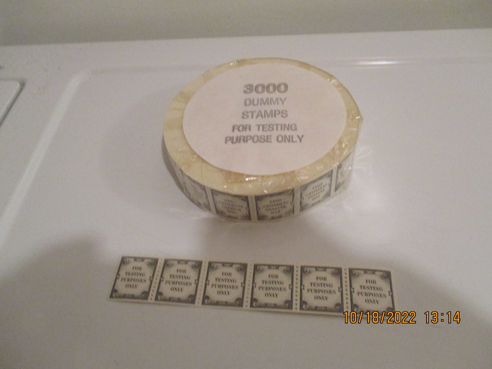 1 Roll of Dummy Testing Stamps Full Roll of 3000 Stamps New Old Stock+ ...