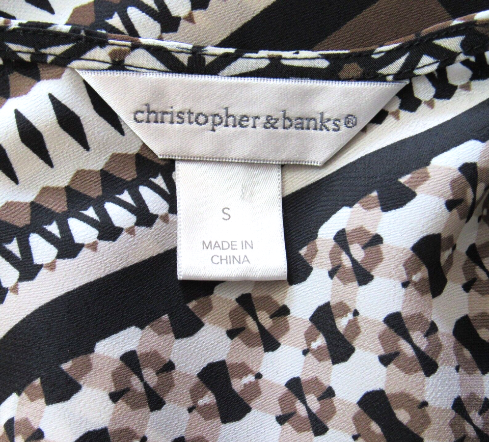 Christopher & Banks Sleeveless Shell Tank Top Round Neck Multicolor ...