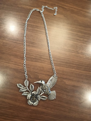 Hummingbird in Flight Necklace Silver Pendant | eBay