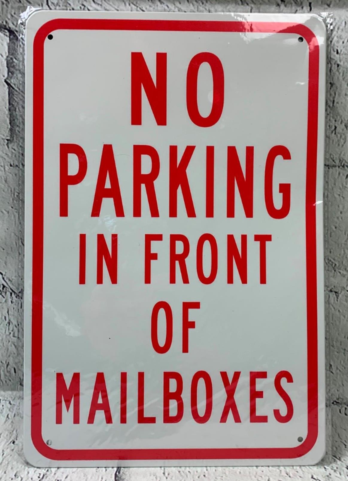No Parking in Front of Mailbox 12in x 8in Aluminum Sign PreDrilled ...