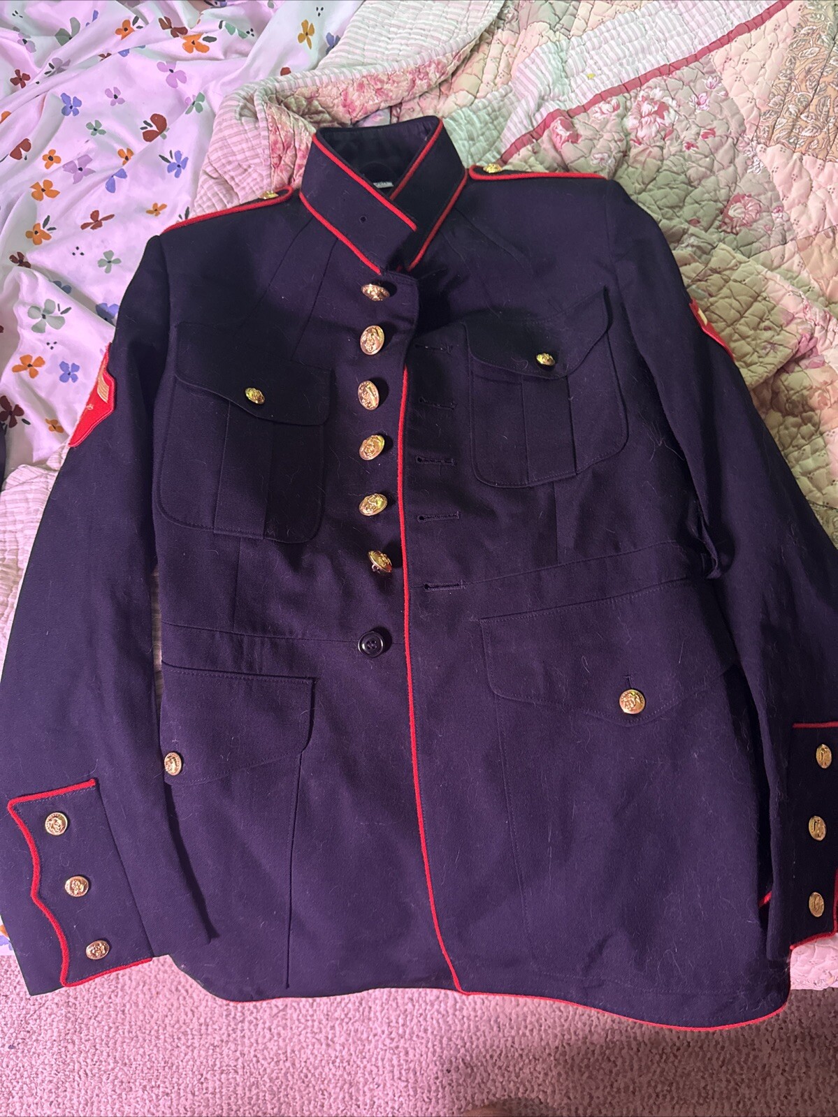 USMC Marine Corps E-3 Enlisted Dress Blues Blouse Jacket Size 38R 38 ...