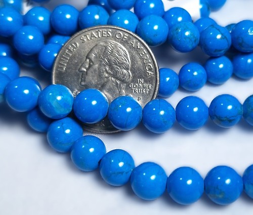 7mm Deep Sky Blue Dyed Howlite Gemstone Beads 16-Inch Strand | eBay