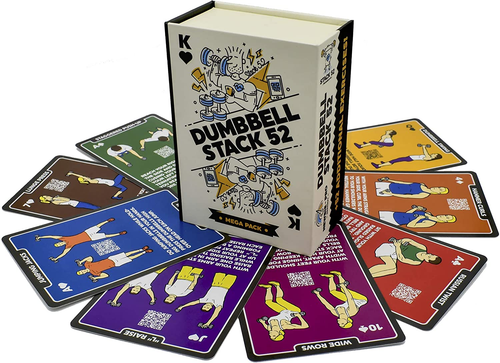Dumbbell Exercise Cards. Dumbbell Workout Playing Card Game. Video ...