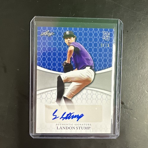 2022 Leaf Perfect Game National Showcase Landon Stump Blue Base Auto 9/ ...