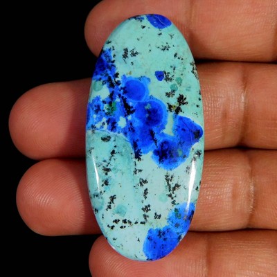46.15Cts. Natural Incredible Bluebird Azurite Oval Cabochon Healing ...