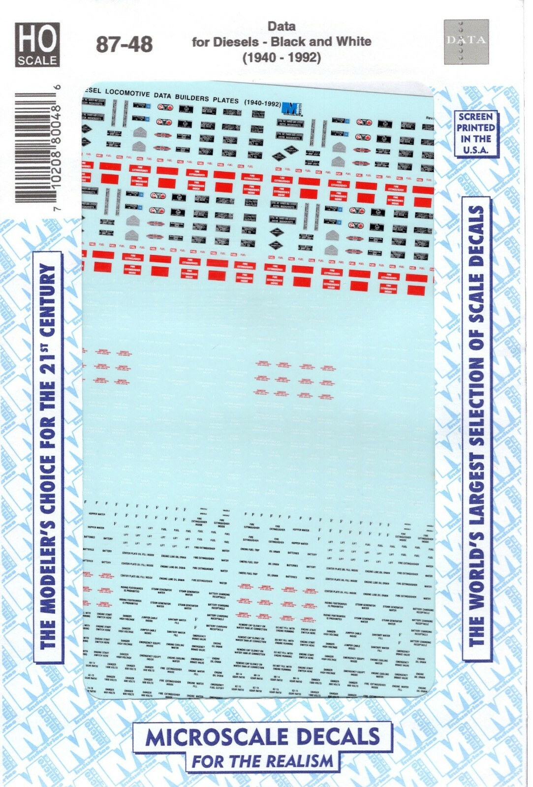 HO Scale Microscale 87-48 Diesel Data Sheet EMD GE BLW Alco w/Builders ...
