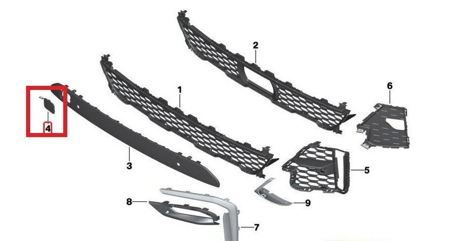 NEW GENUINE BMW X7 G07 FRONT BUMPER TOW HOOK COVER CAP 51118069893 | eBay