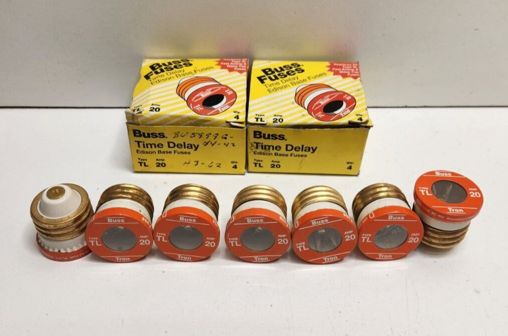 LOT OF 7 NEW OLD STOCK! BUSSMANN 20A 125V SOCKET PLUG FUSES TL-20 | eBay