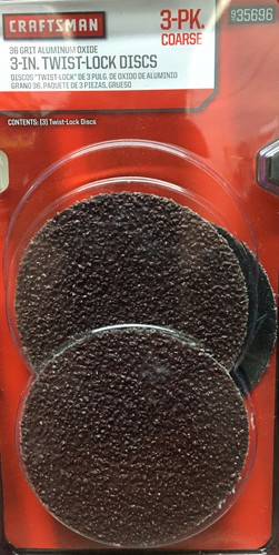 Craftsman 3" Twist-Lock Discs 36 Grit Alum Oxide 3-pk. COARSE #35696 | eBay