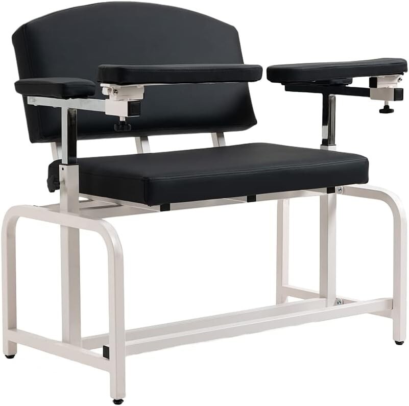 Phlebotomy Blood Draw Chair 31.5" Black Dual Padded Flip Arms | eBay