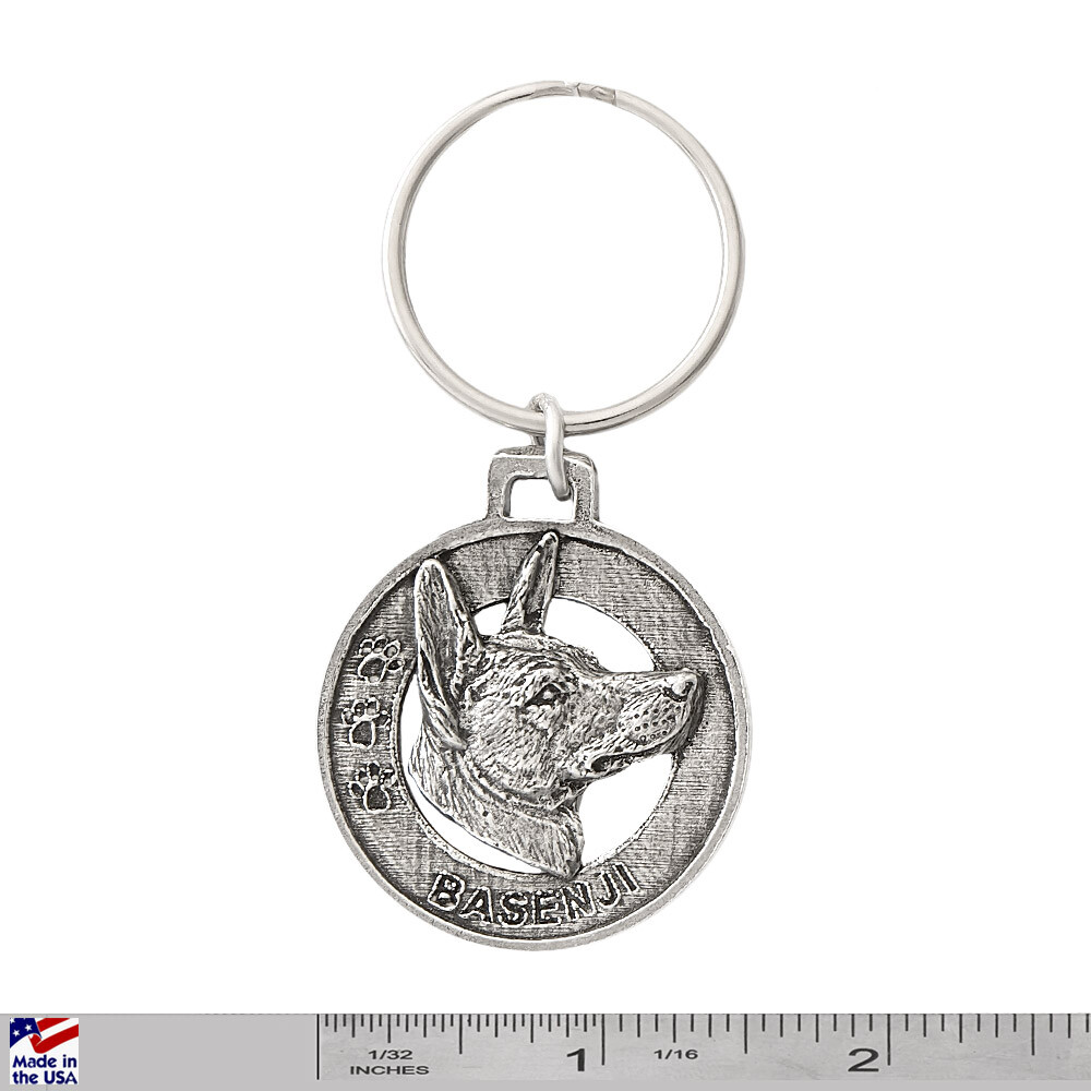 Creative Pewter Designs Basenji Hunting Dog Pewter KeyChain, Key Fob ...