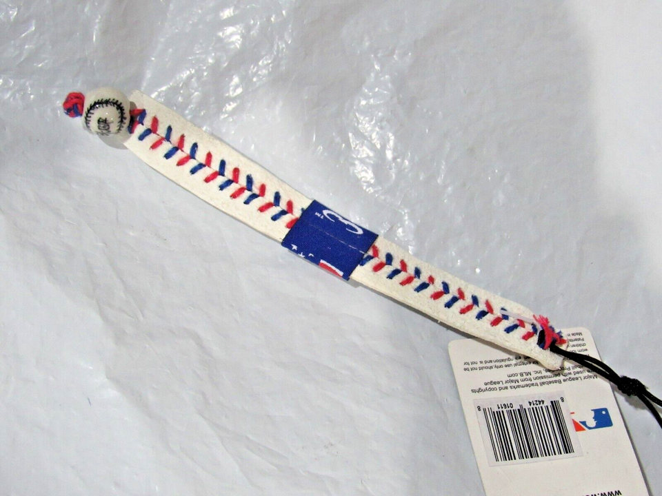 White Milwaukee Brewers Blue Red Stitching Team Baseball Seam Bracelet ...