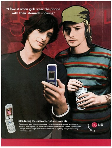 2004 LG Print Ad VX7000 Camcorder Phone Girls Wear Stomach Showing Guy ...