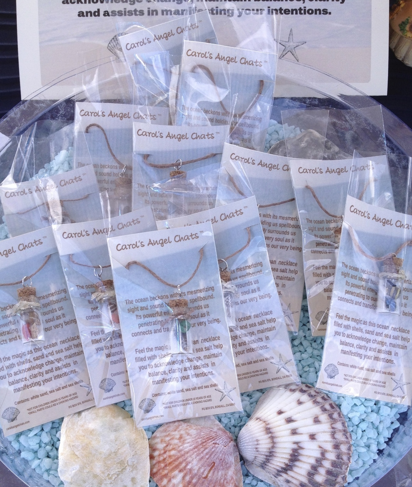 Sea Shell Bottled BEACH AMULET PENDANT by Moonlit Cottage Carol's Angel ...