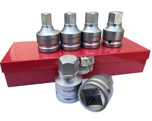 6pc 3/4” Dr. Jumbo Sturdy Hex Allen Socket Bit Cr-MO 14,17, 19, 21, 22 ...