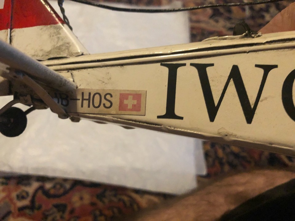 Vintage IWC Advertising Model Plane 17" x 24" (wings) | eBay