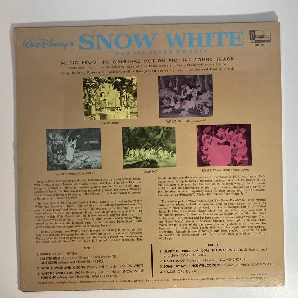 Disney Vintage Vinyl Snow White Sound Track Record SEALED | eBay