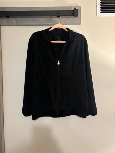 Cherokee Infinity Scrub Jacket Size XL Women's Grey Active Stretch Zip ...