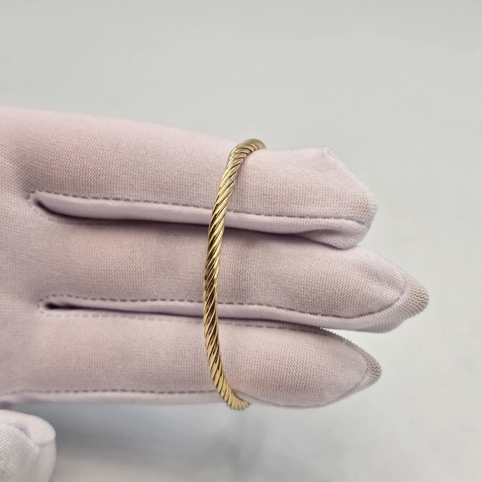 David Yurman 18K Yellow Gold 3mm Kids Cable Buckle Bracelet | eBay