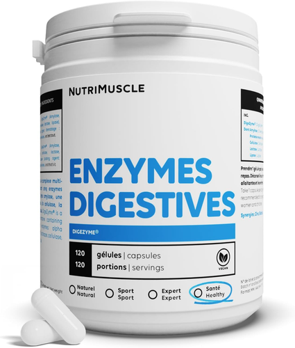 Nutrimuscle - Enzymes Digestives - Digezyme® - 120 Gélules - 466 Mg Par ...