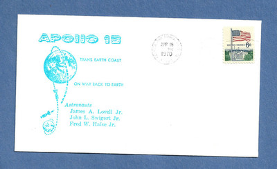 APOLLO 13 TRANS EARTH COAST APR 16,1970 PAFB SPACE COVER NASA | eBay