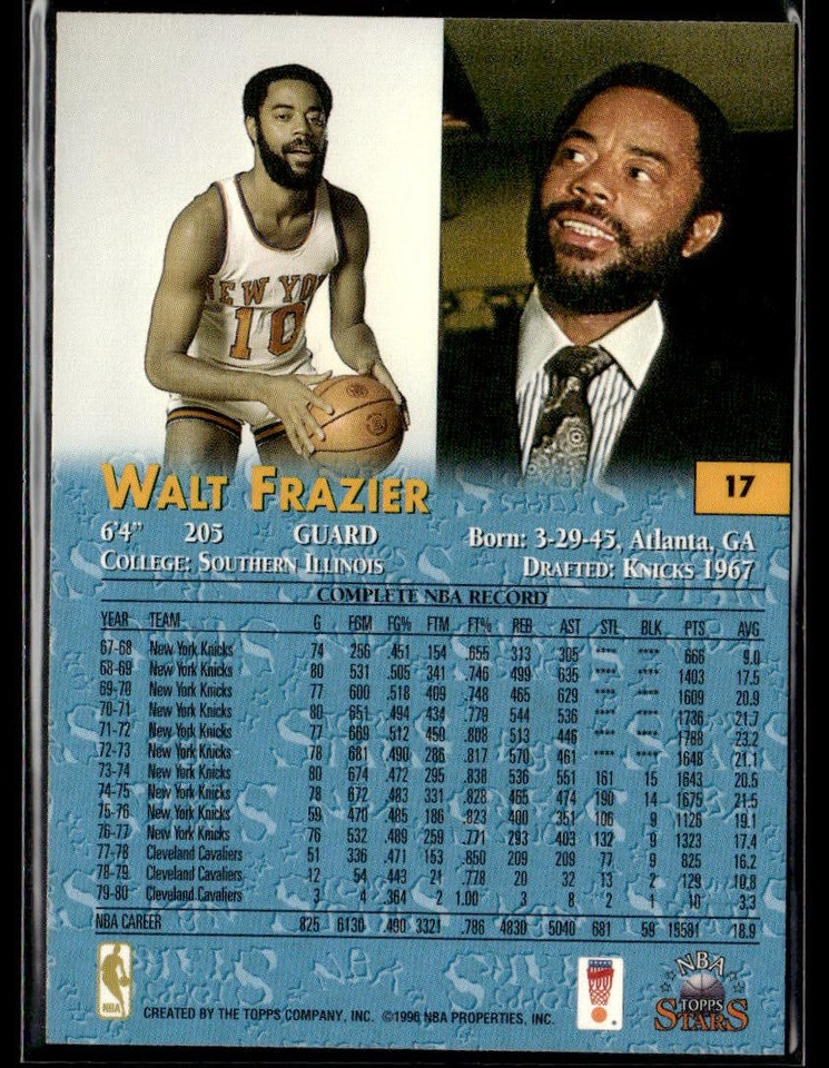 1996-97 Topps Stars #17 Walt Frazier Basketball Card 1103H | eBay
