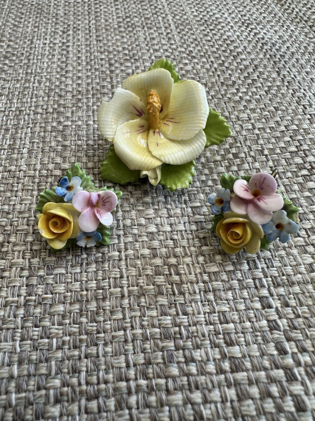 Vintage Dorothy Ann & Denton Bone China Flower Brooch… - Gem