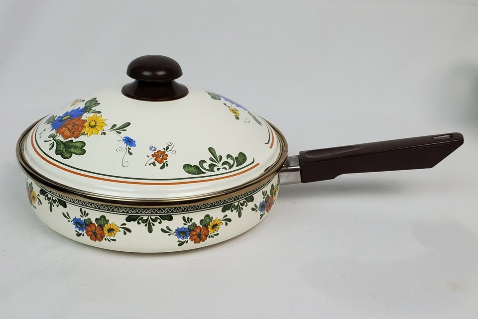 VTG ASTA ENAMELWARE ENAMEL COOKWARE BY FISSLER - OLD AMSTERDAM FLORAL ...