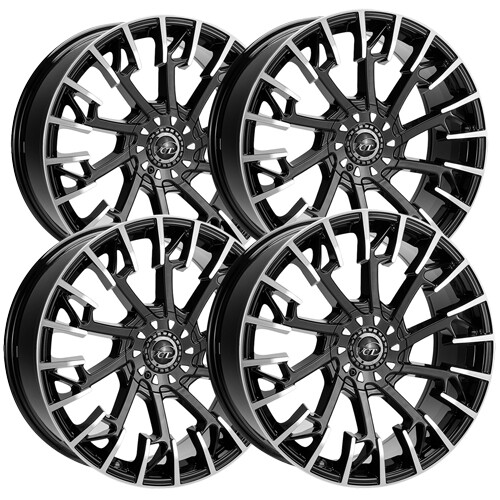 (4) VCT Hangman 20x8.5 5x112/5x4.5" +40mm Black/Machined Wheels Rims 20 ...