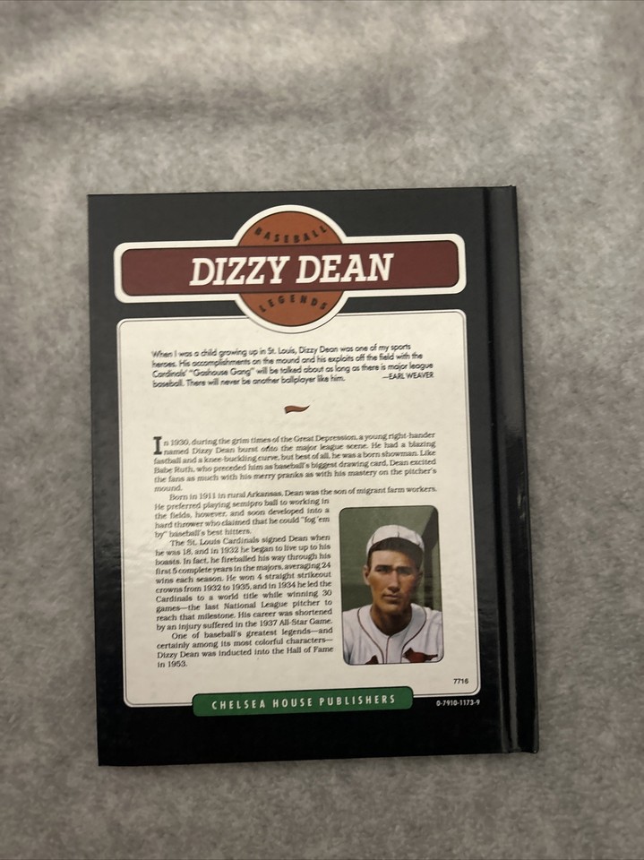 DIZZY DEAN ~ Baseball Legends Chelsea House Hardback Book | eBay